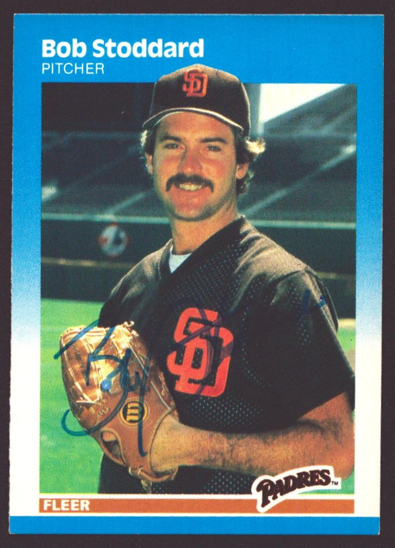 BOB STODDARD 1987 Fleer #431 AUTOGRAPH Signed PADRES AUTO Mariners ...