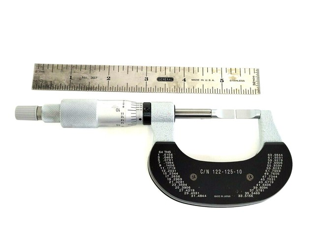 Mitutoyo 122-125-10 Blade Micrometer Non-Rotating Spindle 0 to 1" (0 to ...