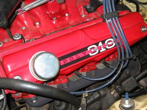 Set of 2 POLY HEAD 318 Valve Cover Decals for dodge chrysler plymouth ...