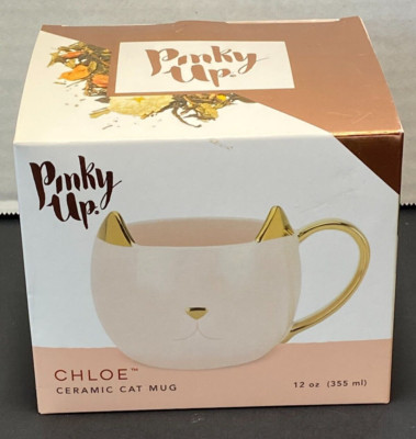 Pinky Up Chloe Ceramic Cat Coffee Tea Mug 12 oz NIB | eBay