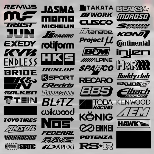 Color: Black - 15CM Motorcycle stickers Random 15pcs Racing Sponsor Set ...