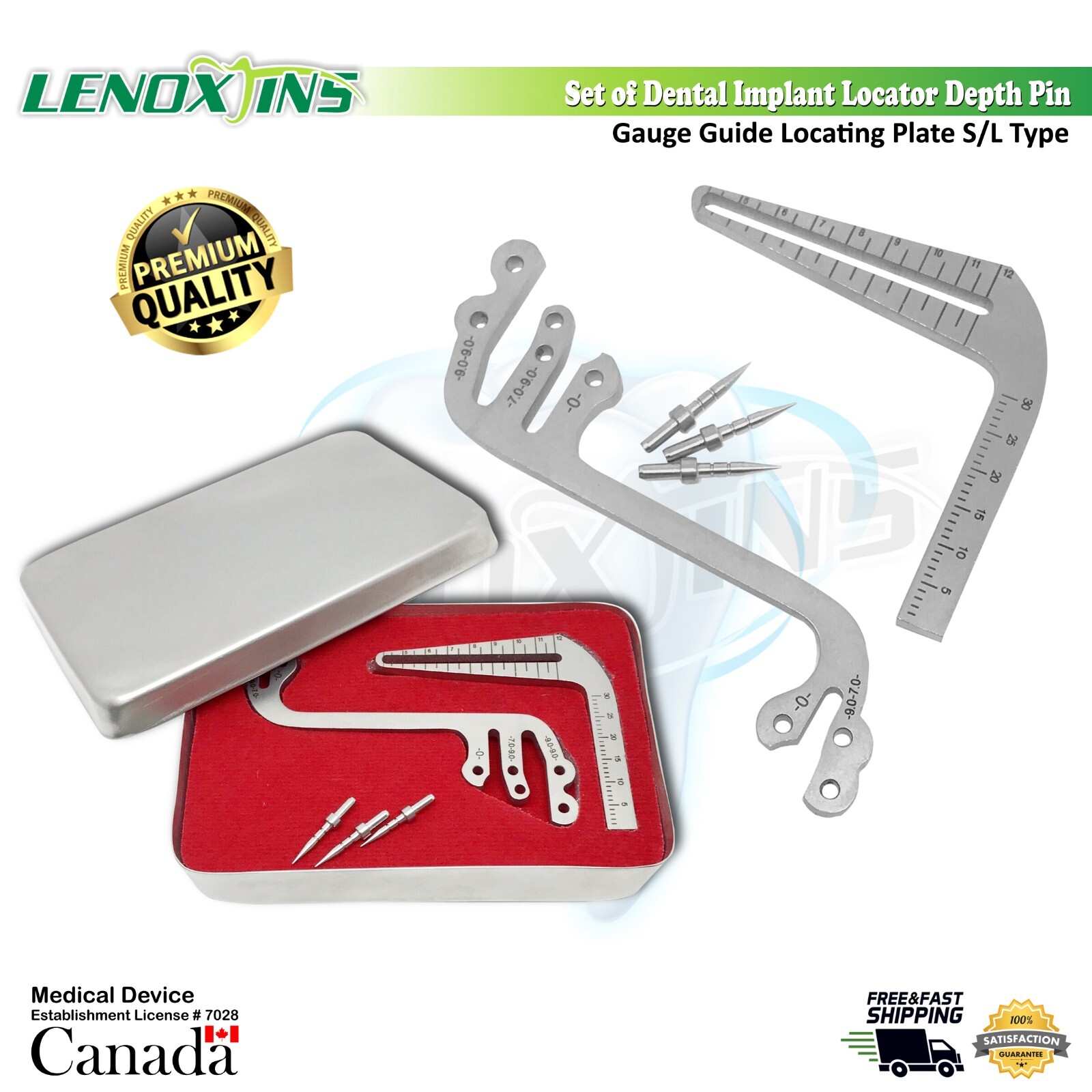 Set of Dental Implant Locator Depth Pin Gauge Guide Locating Plate S ...