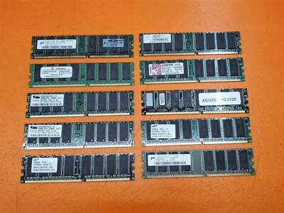 ⭐️⭐️⭐️⭐️⭐️ Lot of 10 Assorted Desktop 256MB PC-2700 (DDR-333) RAM ...