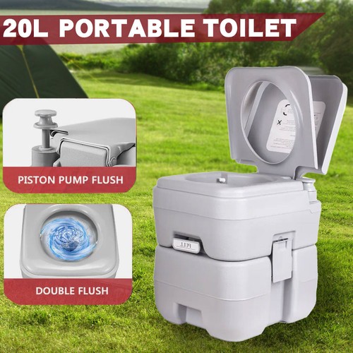 20L Outdoor Portable Camping Travel Toilet Flushable Potty Camp Caravan ...
