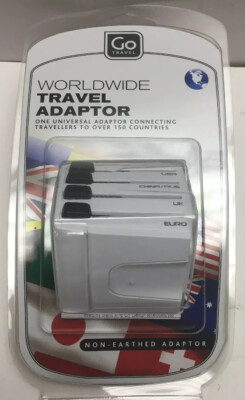 GO Travel Universal Worldwide Adaptor Compact Travel Plug Non-earthed ...