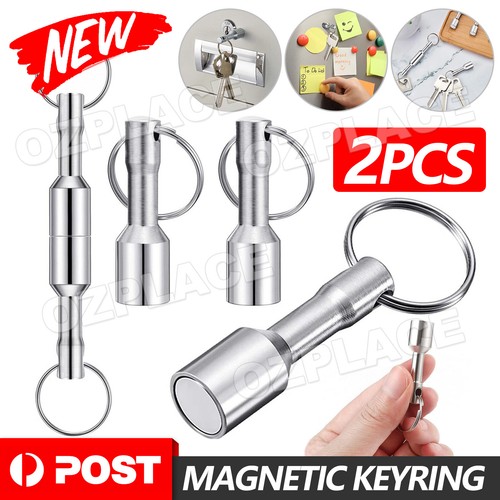 2Pcs Super Strong Neodymium Magnetic Keyring Key Ring Hook Magnet Chain ...