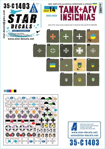 Star Decals 1/35 Waterslide War in Ukraine #14 Ukrainian Tank and AFV ...