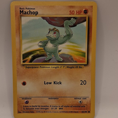 Pokémon Machop Base Set 52/102 x2 Card Lot Wizards TCG English Vintage ...