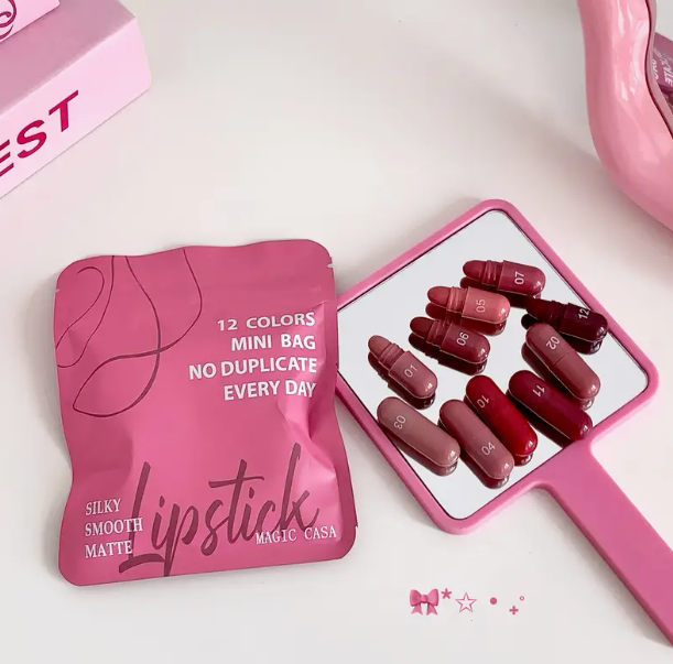 12pcs Mini Capsule Lipstick Set Long-Lasting Matte 12 Colors Variety ...