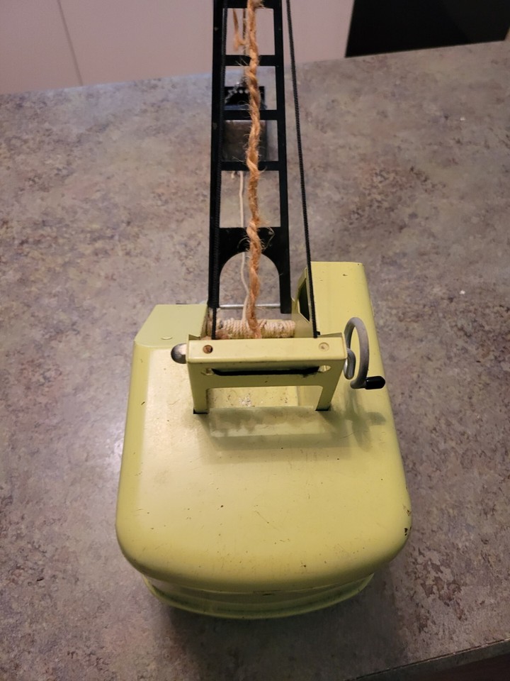 Vintage Steel TONKA USA Dragline Dredging Crane Yellow Green Toy with ...