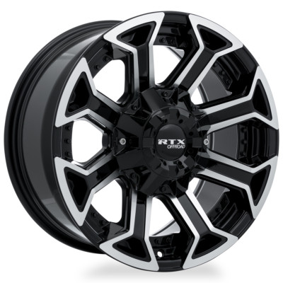 18 inch 18x9 RTX Peak (8 Spks.) Gloss Black Machined wheel rim 8x180 ...