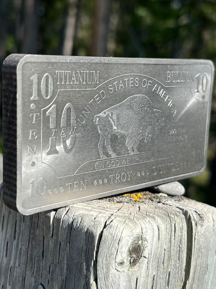 10 Troy ounce oz Titanium Buffalo Bullion Ingot Bar/.999 Fine [Ti ...