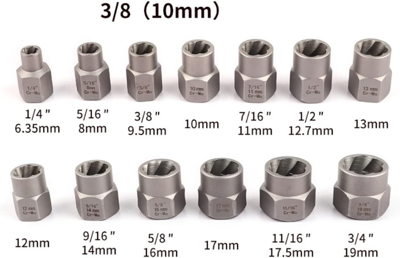 Impact Bolt Extractor Set Nut Remover Set Stripped Extraction Socket ...