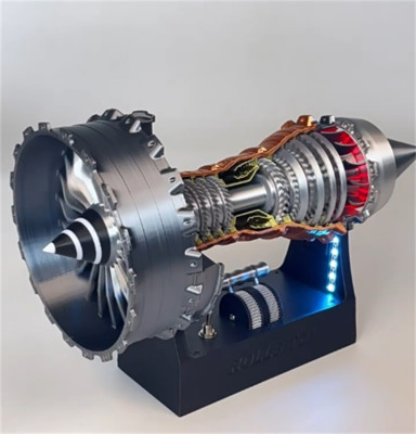 Aircraft Turbofan Turbojet Engine Model 3Dprinting Toy with Tail Flame ...