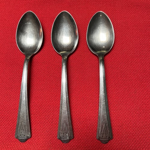 3 DS Stainless Steel Diamond Silver Art Deco USA Flatware Triangle ...