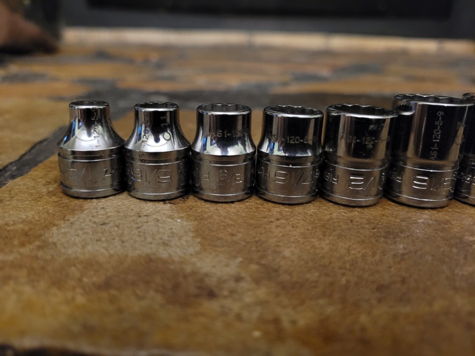 Snap-on Tools 16pc 3/8" Drive Mixed Socket Set 1/4"-7/8" Plus Extras 12 ...