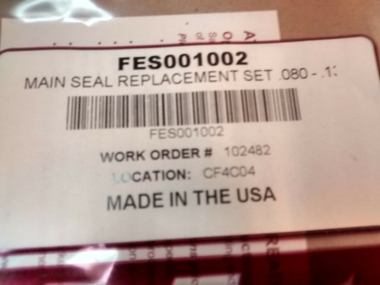 FasTest Seal Kit FES001002 Main Seal Replacement Set .080-.130 ...