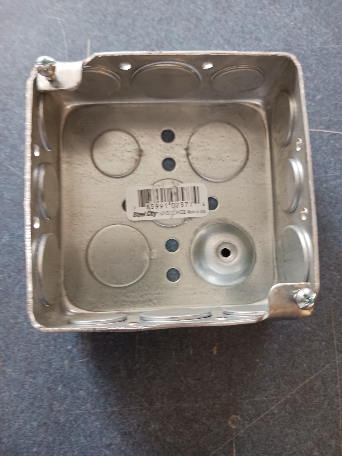 Steel City 52151 Steel 4" Square Box with 1/2-Inch and 3/4-Inch ...