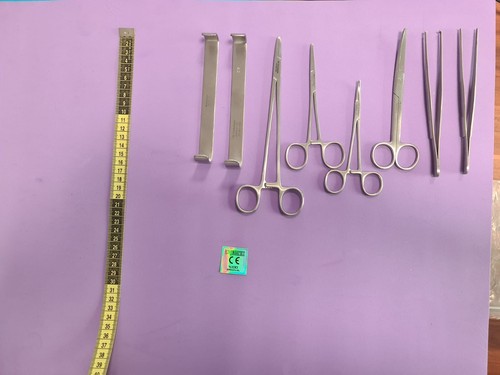 SURGICAL SUTURE SET: NEEDLE H., FORCEPS 2., FORCEPS 2, SCISSORS HB ...