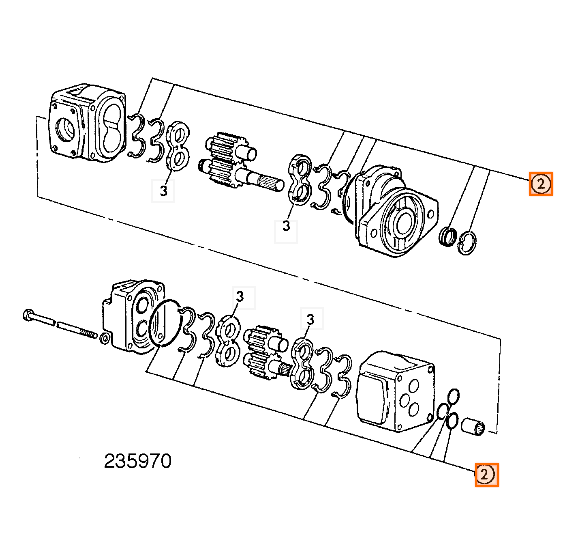 KIT DE JOINTS DE POMPE HYDRAULIQUE No.: 20/902901 pour RÉTROCAVEUSE ET ...