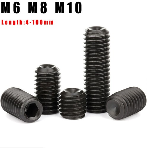M6 M8 M10 Black Steel High Tensile 12.9 Allen Key Socket Flat Point ...