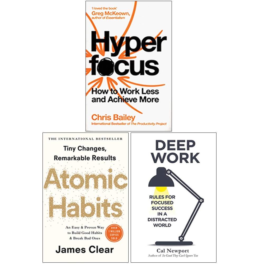 Hyperfocus, Atomic Habits, Deep Work 3 Books Collection Set | eBay