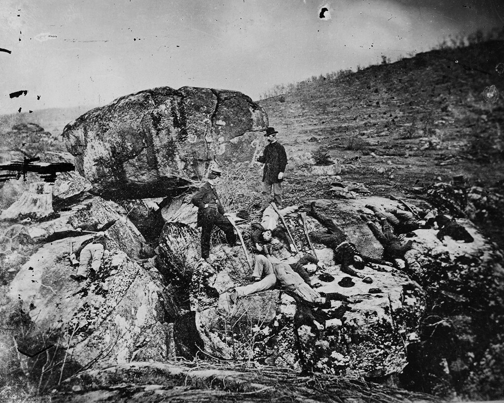 New Civil War Photo: Casualties at Devil's Den, Battle of Gettysburg ...