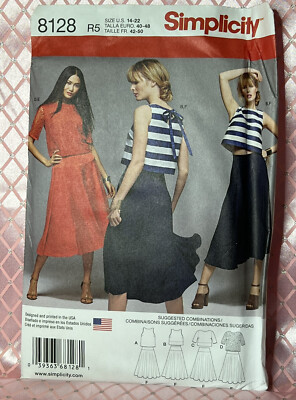 Simplicity 8128 ~ Misses' Tops with Length Variations and Skirt ~ Sizes ...