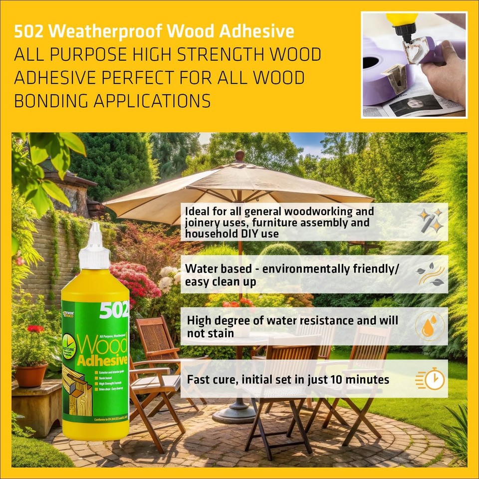 Everbuild 502 All Purpose Weatherproof Wood Adhesive Suitable for ...