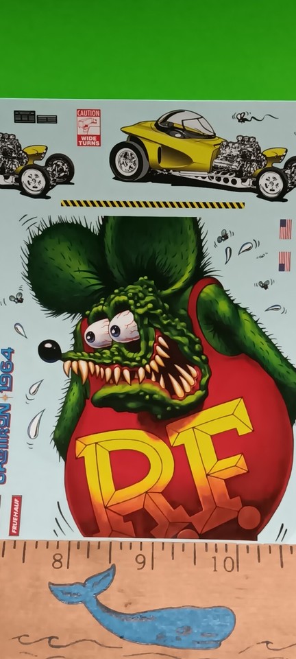 Rat Fink Big Daddy Ed Roth Waterslide Decal Sheet 6x18 1/25 AMT Semi ...