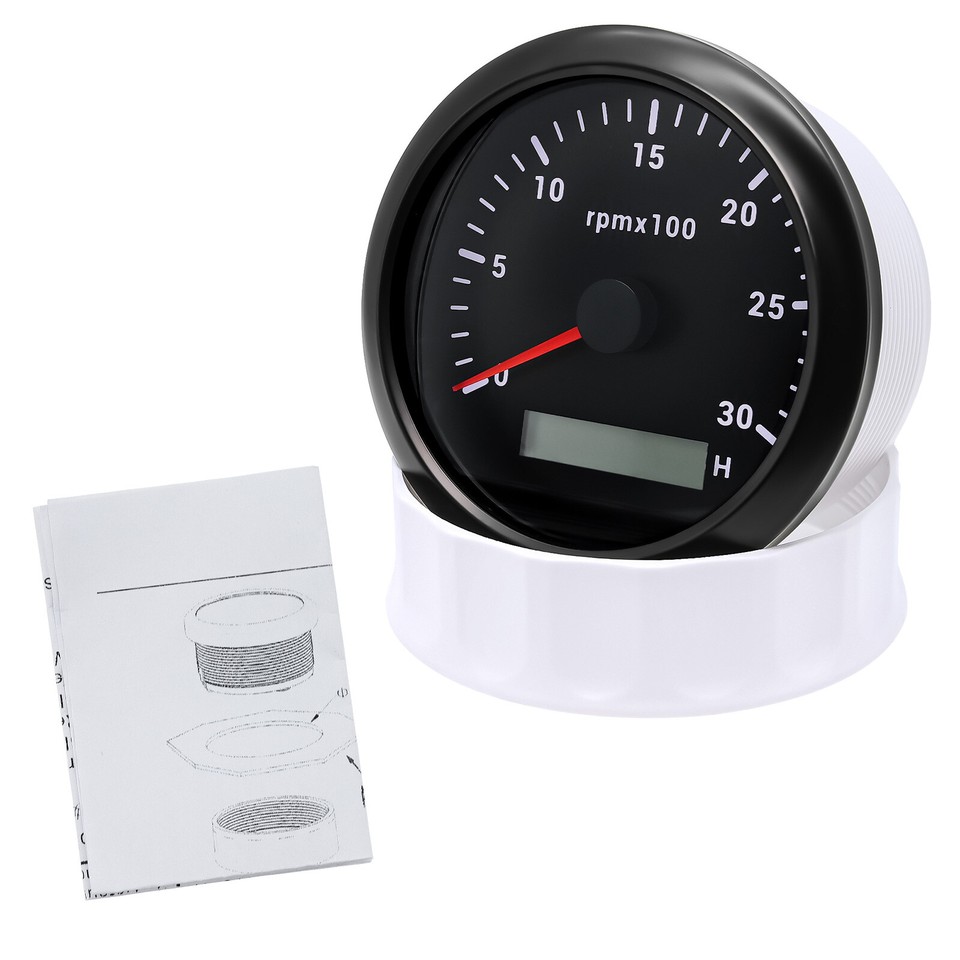 85mm Diesel Engine Tachometer 0-3000RPM Tacho Gauge With Tacho Adapter ...