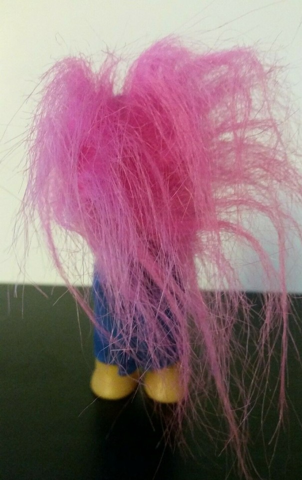 Trolls: Graduation troll doll w/ pink hair, diploma, 4" (vintage Troll ...