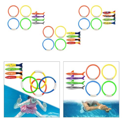 8 Pieces Diving Fish Ring Toys Underwater Rings Pool Diving Toys ...