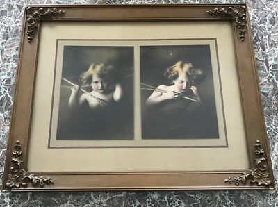 Genuine Cupid Asleep, Cupid Awake c.1899 Signed M.B. Parkinson w ...