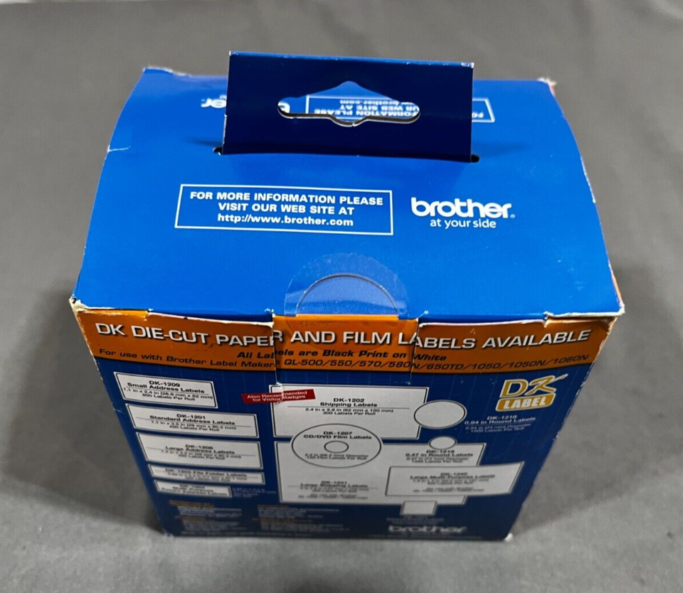 Brother DK-1202 300 Count Die-Cut White Paper Adhesive Shipping Labels ...