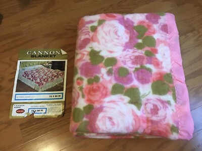 Cannon Blanket 72x90 Riviera Rose Blanket Nylon Binding NOS Twin | eBay