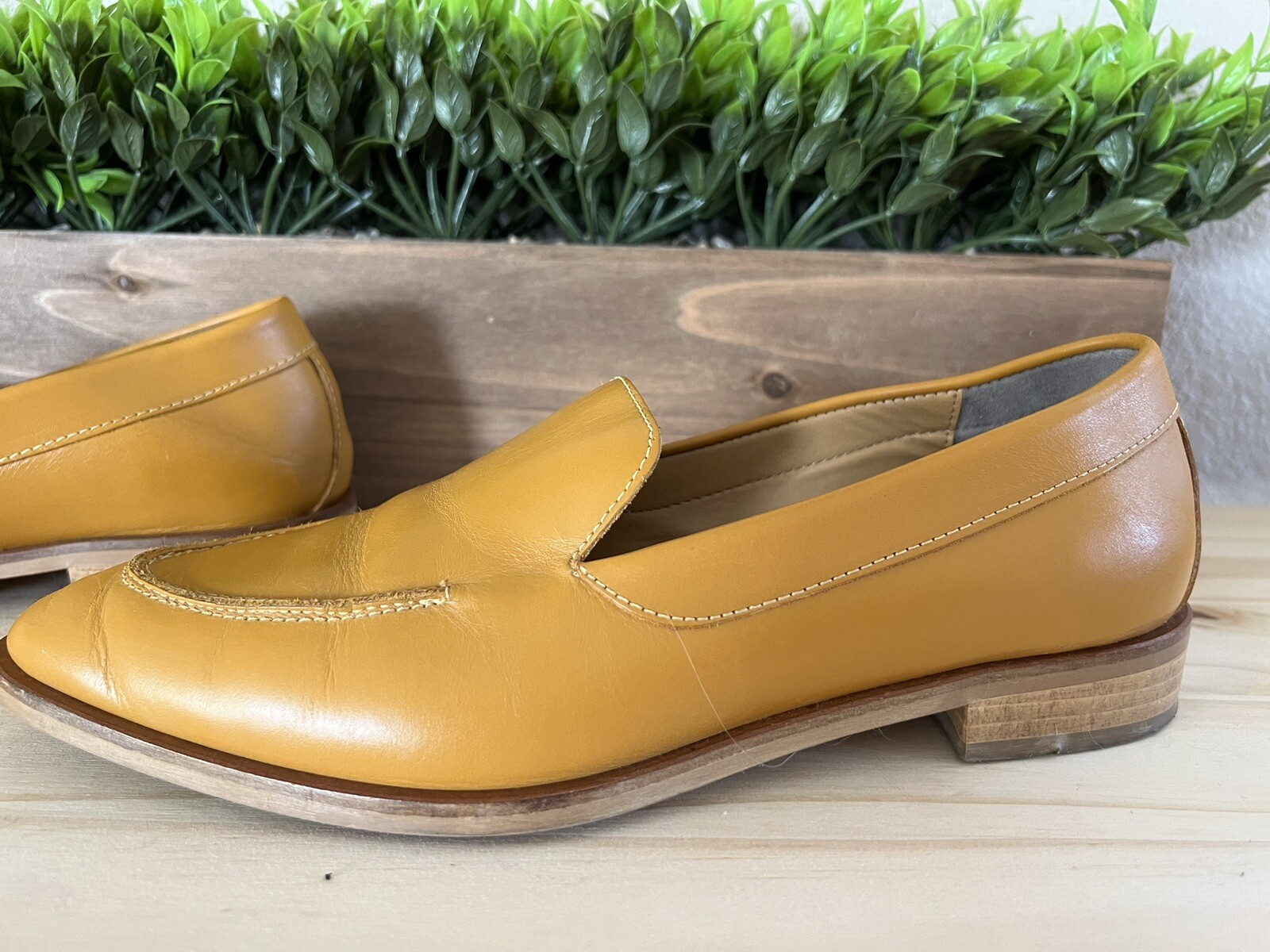 Everlane The Modern Pointed Toe Flat 8M Mustard Yellow Italy | eBay