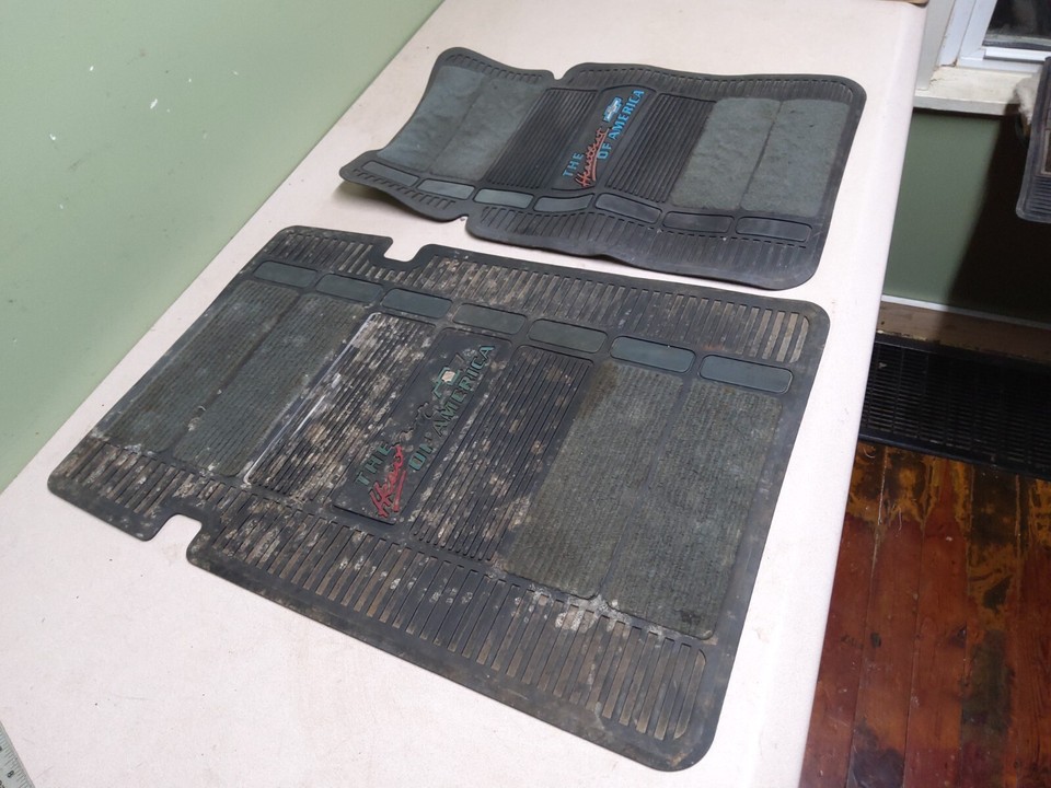 vintage 1980s-90s chevy heartbeat of america floor mats used vintage | eBay