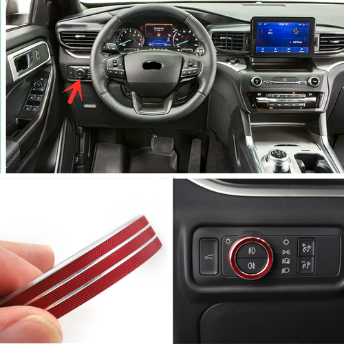 Red Alloy Headlight Switch Knob Button Cover Trim 1P For Ford Explorer ...