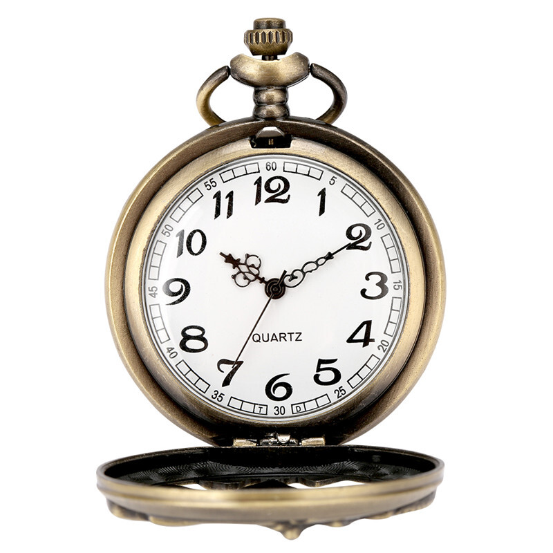 Bronze Motorcycle Hollow Punk Bronze Quartz Pocket Watch Gifts Men ...