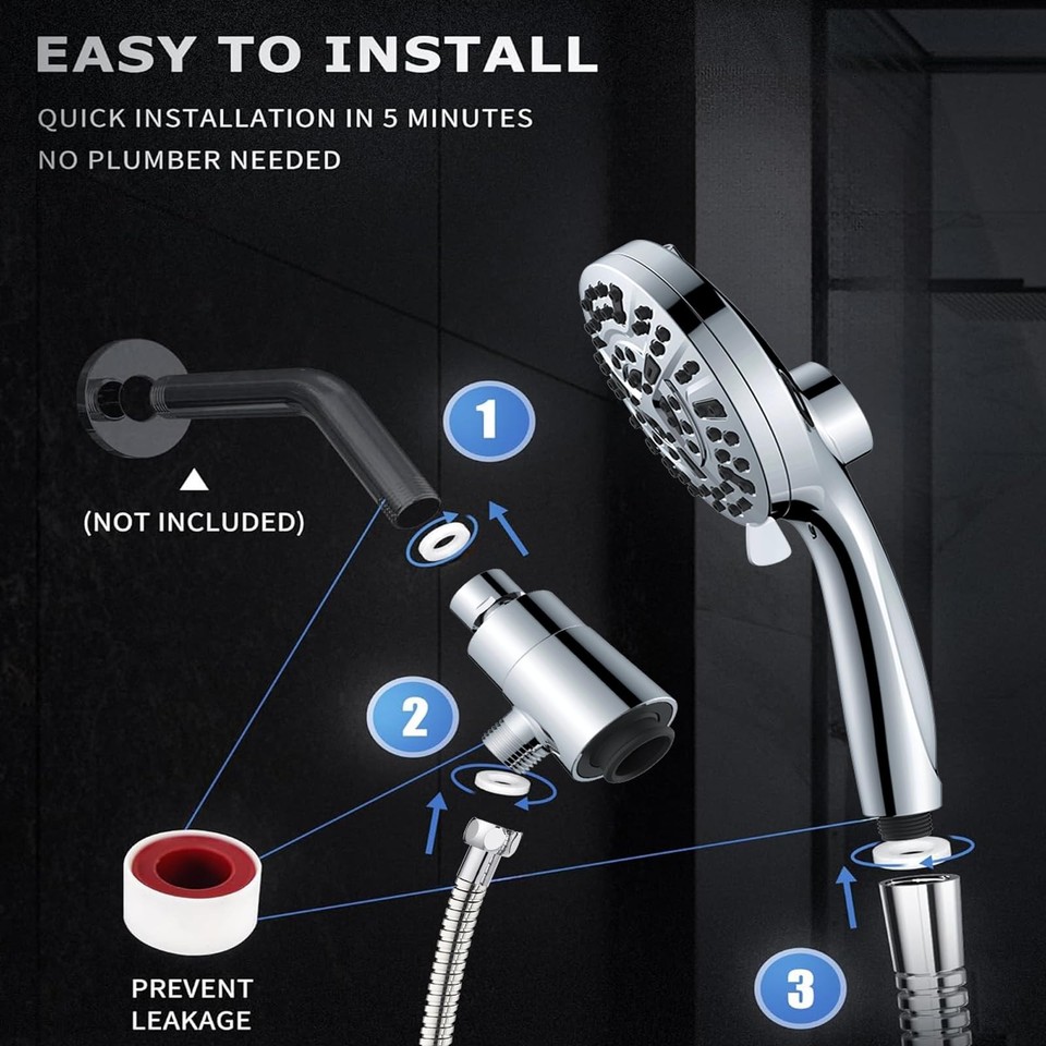 High Pressure Shower Head with Magnetic Back Fixed Base Design,Handheld ...