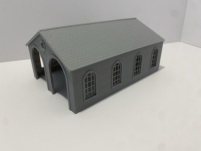 OO Gauge 1:76 Double Engine Shed – Model Railway Engine Building 3D_PTD ...