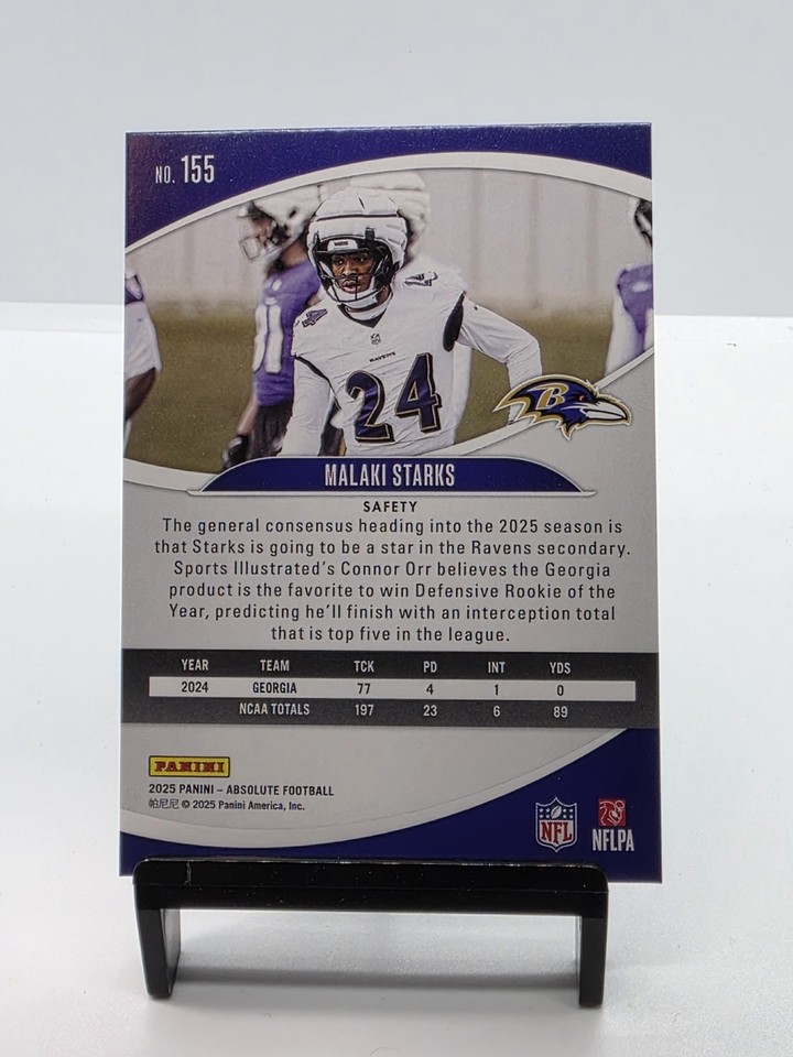 2025 Panini Absolute Malaki Starks Rookie RC Baltimore Ravens #155 | eBay