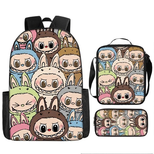 3D La&bu&bu Backpack School Bookbag Rucksack Lunch Bag Pencil Case Kids ...