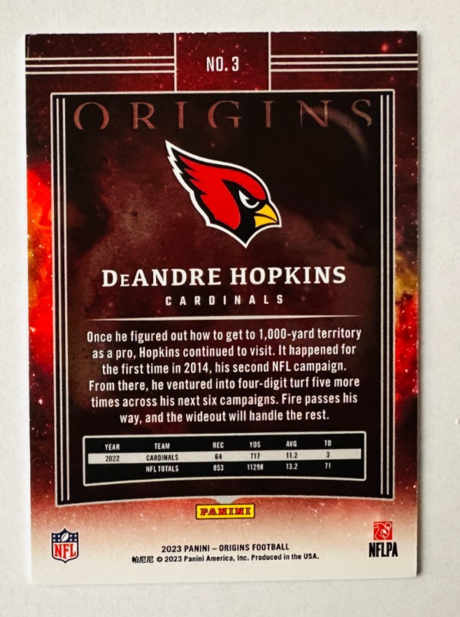 2023 Panini Origins DeAndre Hopkins ORANGE Parallel SP #/125 Cardinals ...
