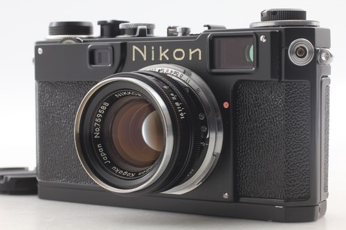[MINT] Nikon S2 Black Repainted Rangefinder Camera Nikkor H 50mm f2 ...