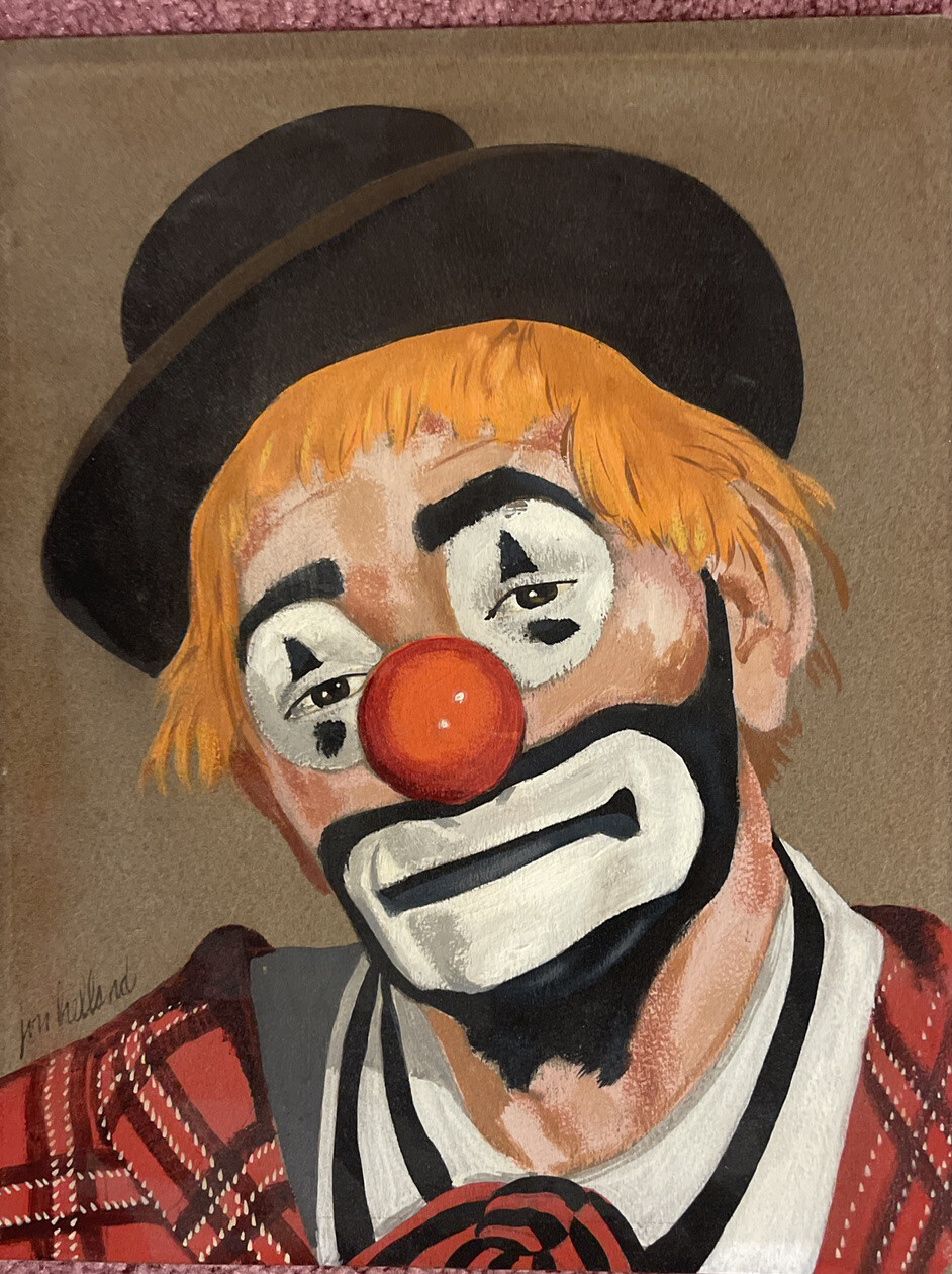 JON HELLAND Original Clown Painting On Board | eBay