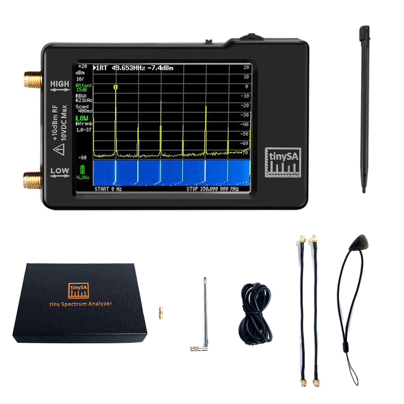Handheld Tiny Spectrum Analyzer tinysa 2,8" LCD 100khz-960mhz Touch ...
