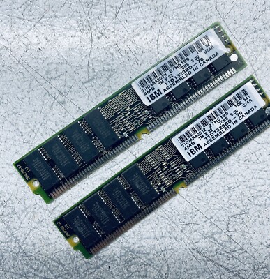 Pair IBM 4MB, 1Mx32 RAM Module 70ns SIMM Memory 72-pin, 27H5199, Fast ...