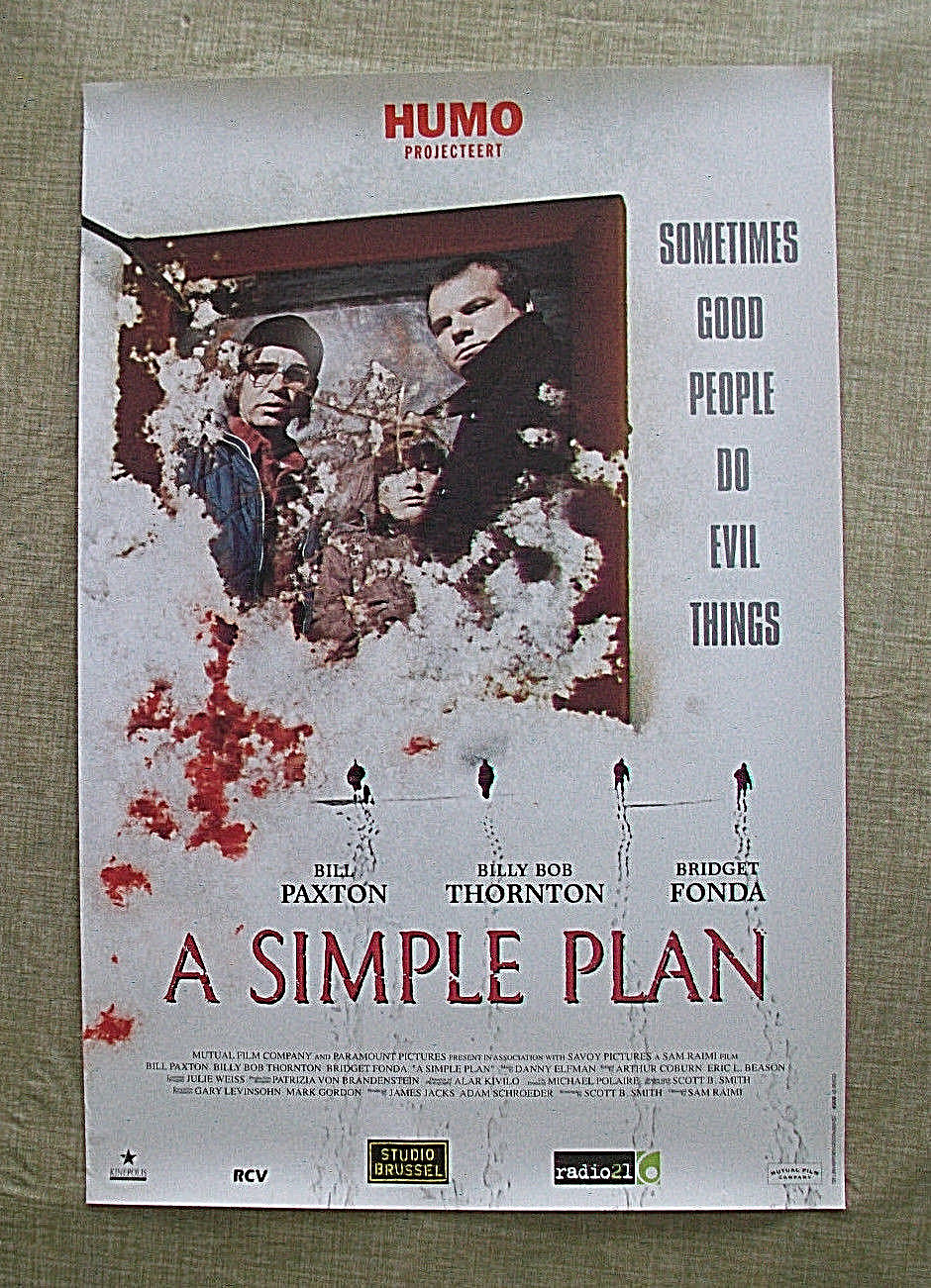 A SIMPLE PLAN original Dutch poster SAM RAIMI Bill Paxton BILLY BOB ...